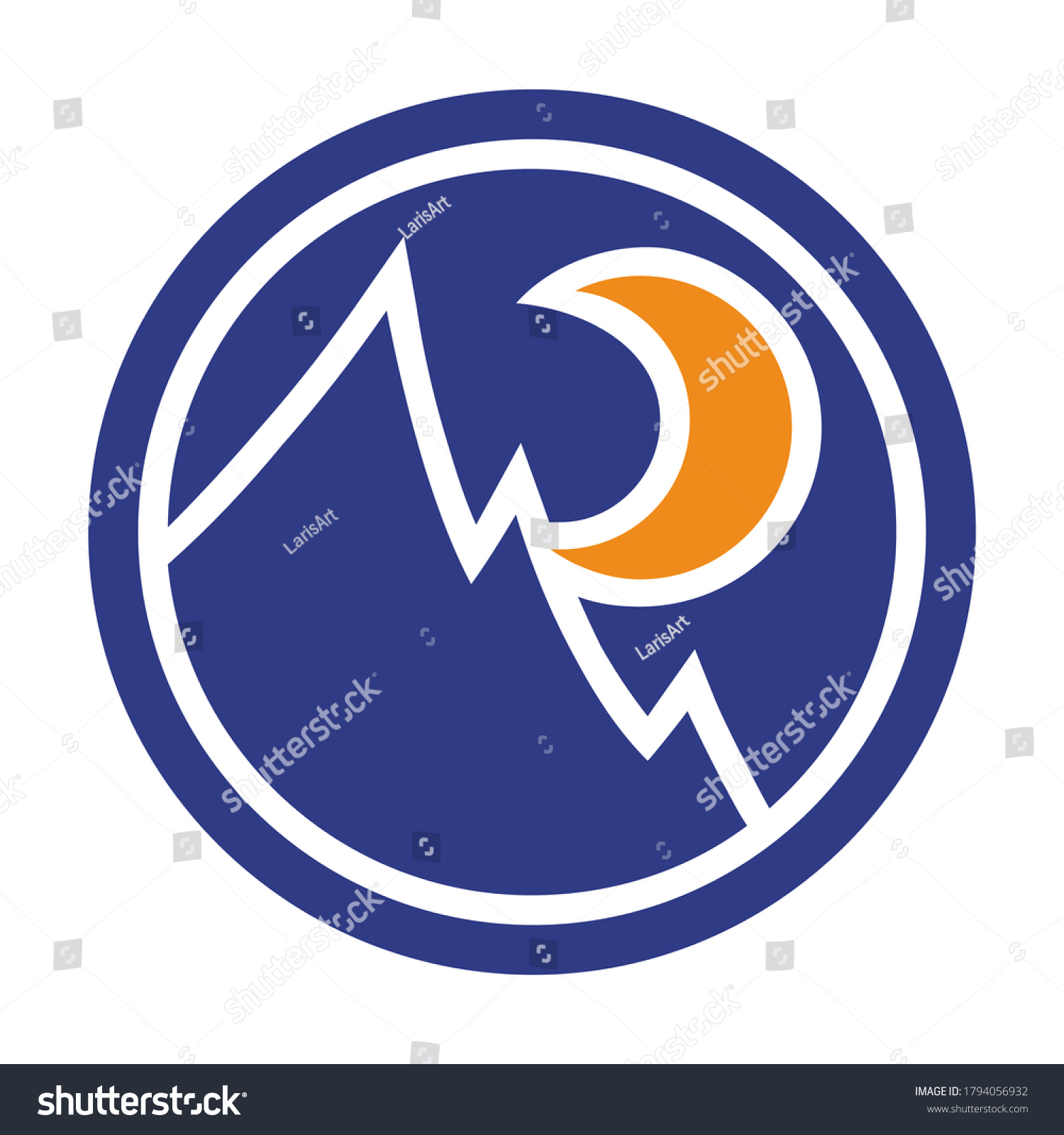 Mountains Moon Logo Vector Graphics Stock Vector (Royalty Free) 1794056932