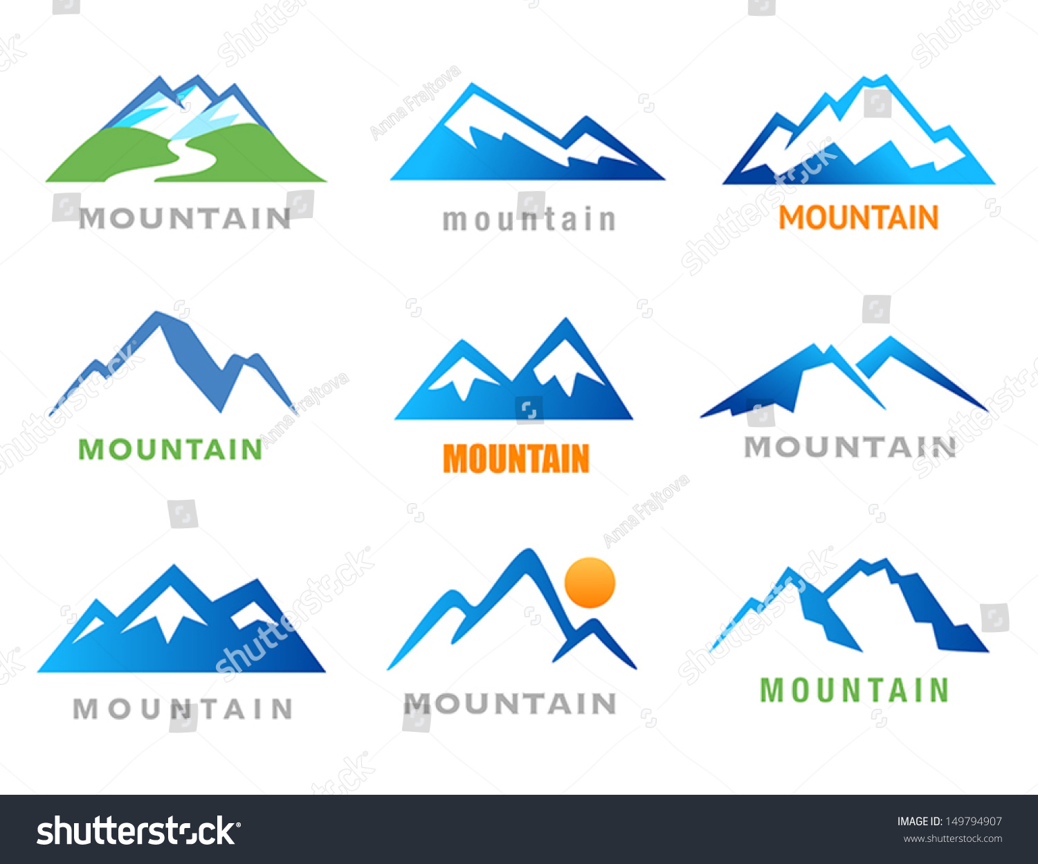 Mountains Icons Stock Vector (Royalty Free) 149794907