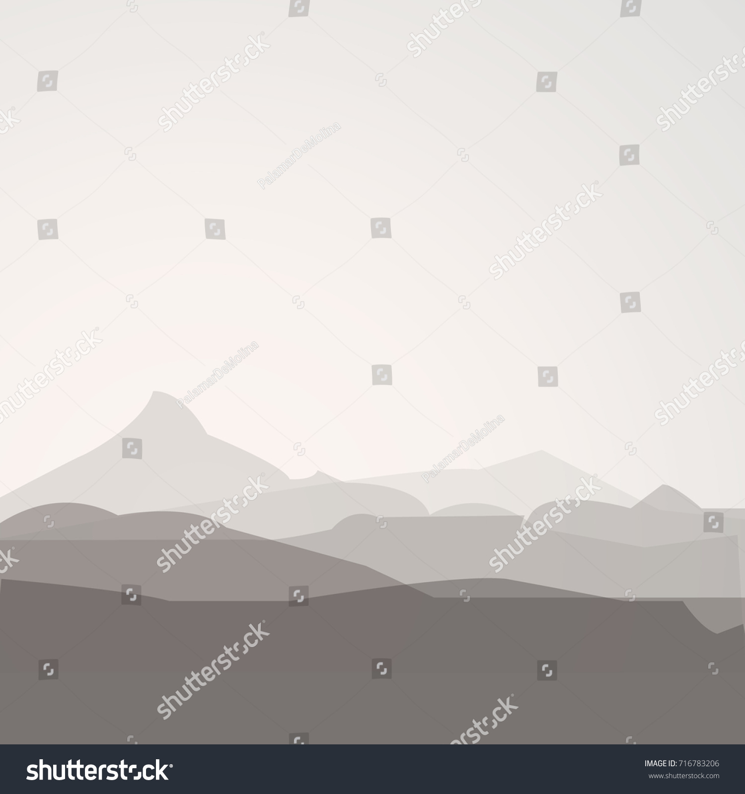 Mountains Landscape Flat Vector Illustration Stock Vector (Royalty Free ...