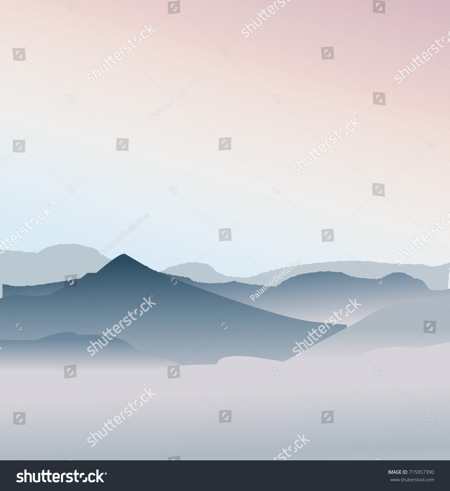 Mountains Landscape Vector Illustration Stock Vector Royalty Free