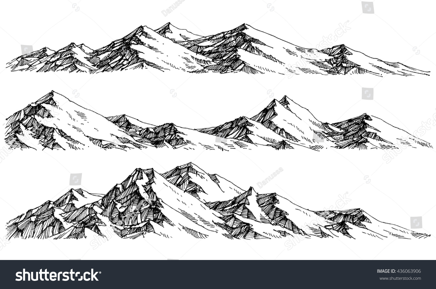 Mountains Ranges Vector Panorama Stock Vector 436063906 - Shutterstock