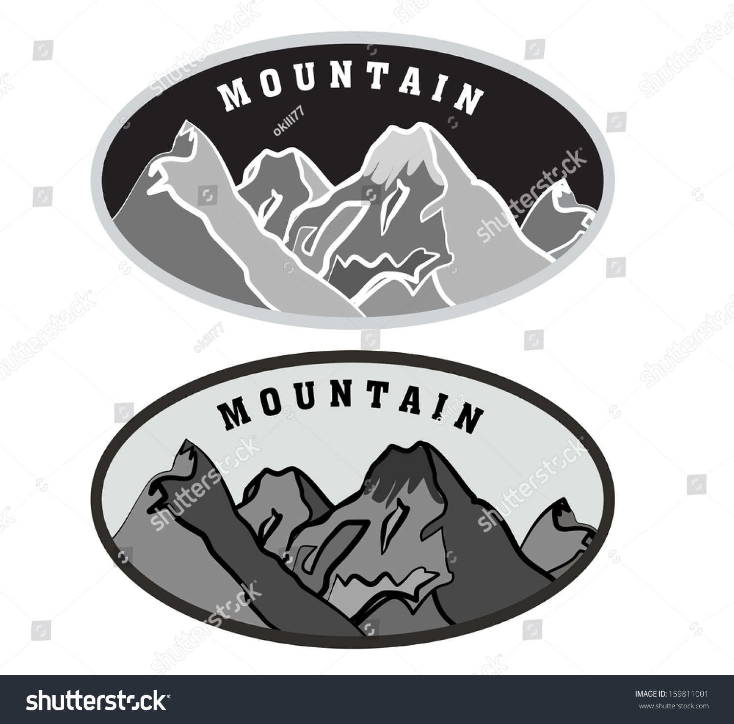 Mountains Symbol Vector Stock Vector (Royalty Free) 159811001 ...