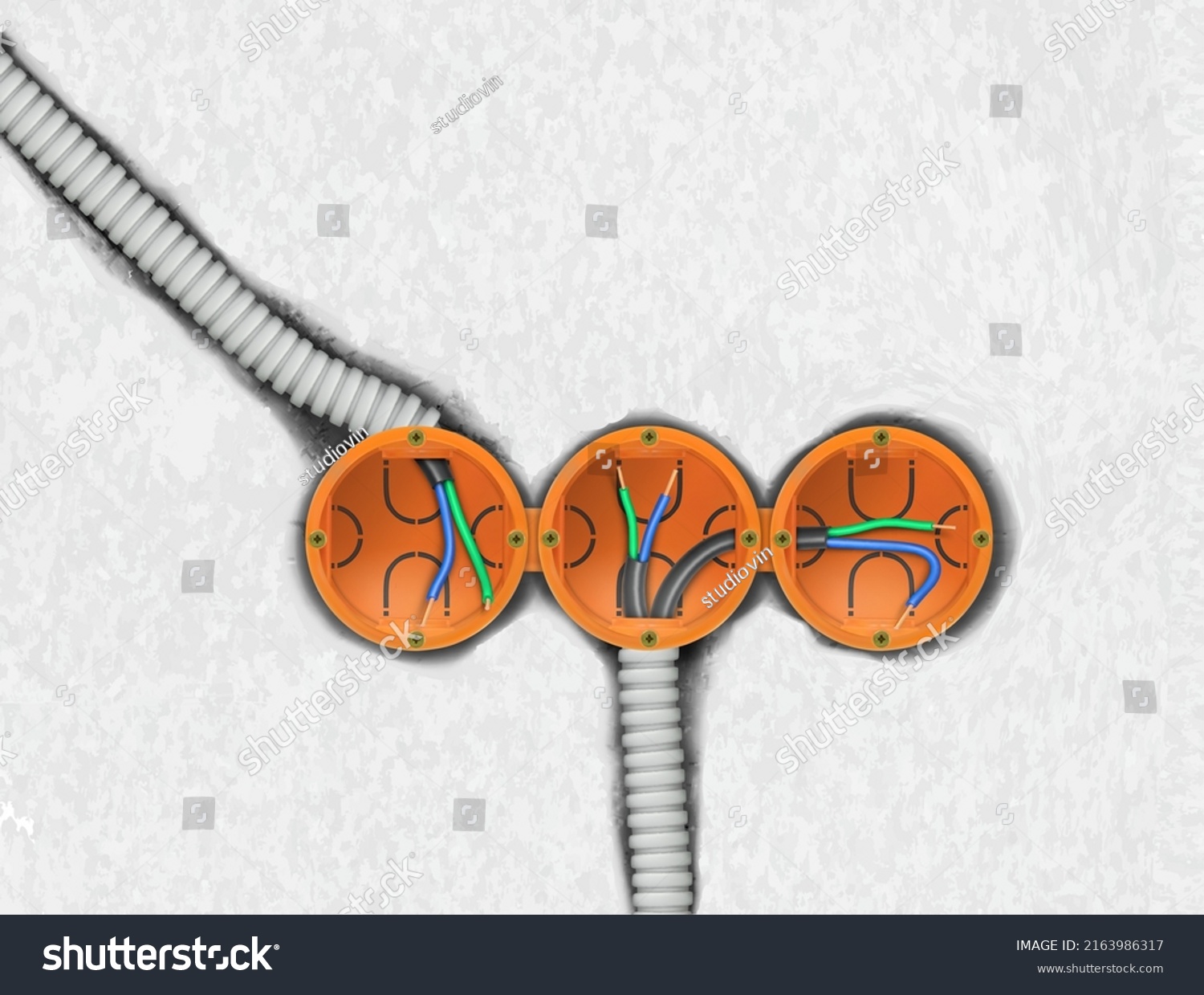 Mounting Boxes Sockets Wires Vector Illustration Stock Vector (Royalty ...