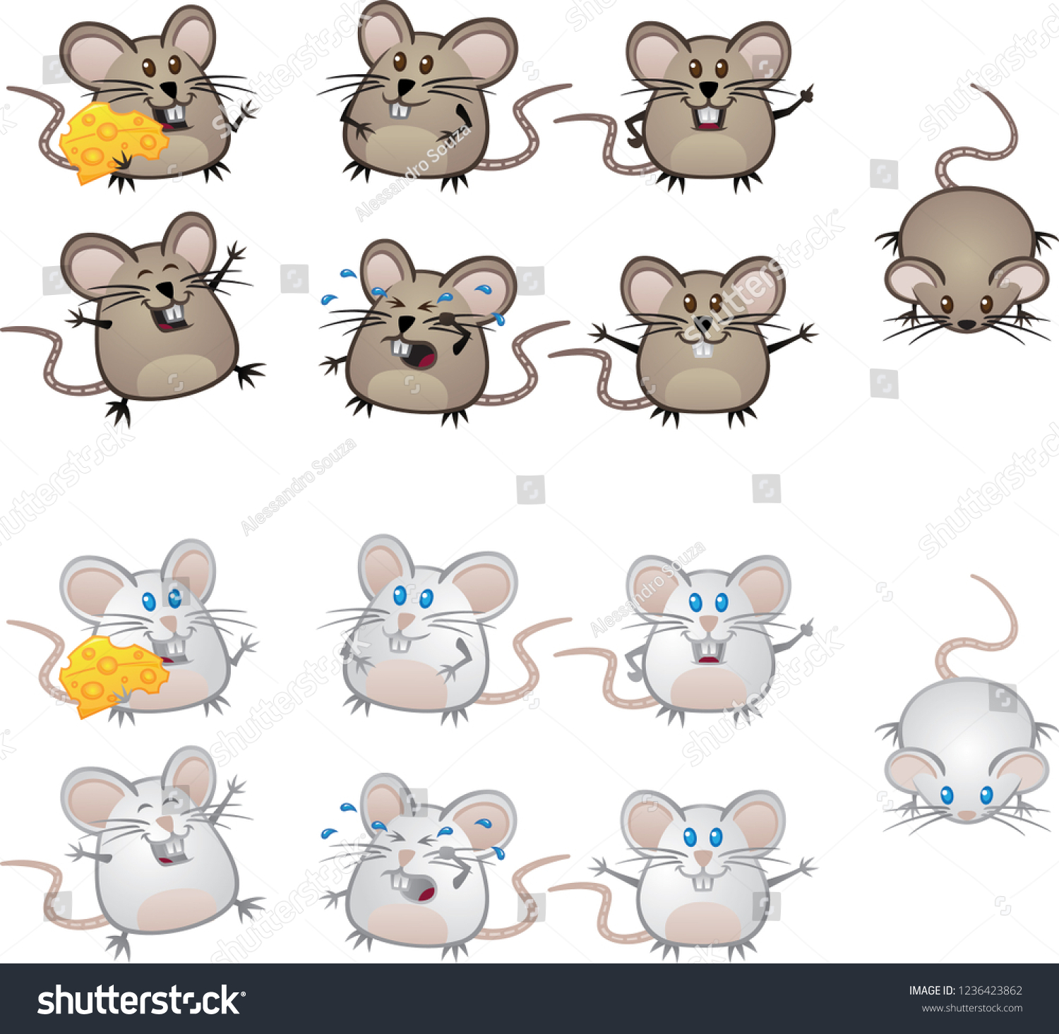 Mouse Cartoon Collection Stock Vector (Royalty Free) 1236423862 ...