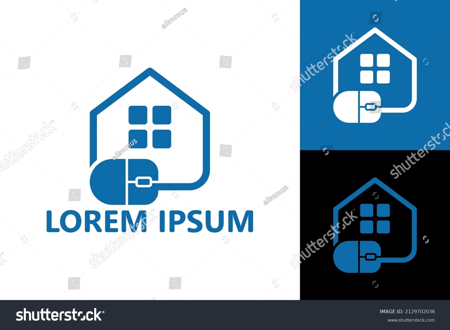 Mouse Computer House Studio Logo Template Stock Vector (Royalty Free ...