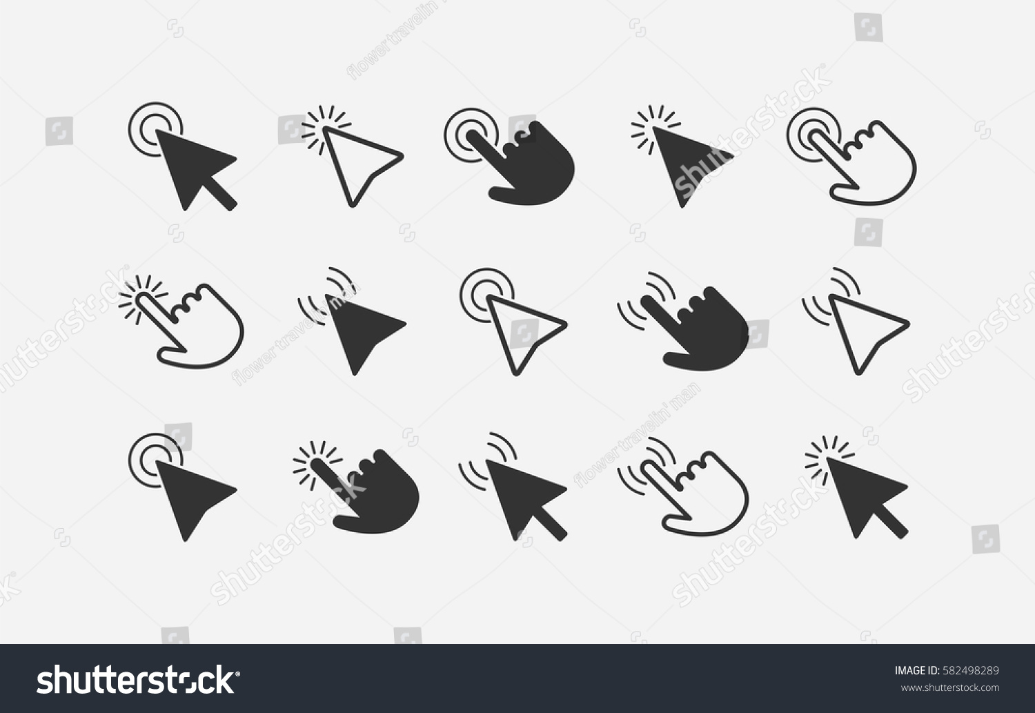 Mouse Cursor Arrows Hands Flat Style 库存矢量图（免版税）582498289 | Shutterstock
