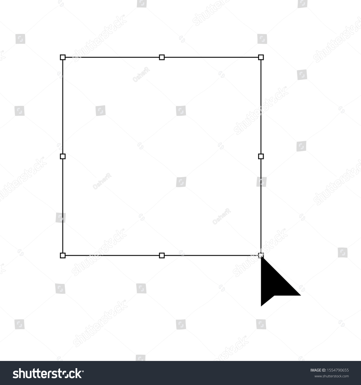 Mouse Cursor On Selection Box Icon Stock Vector (Royalty Free) 1554790655