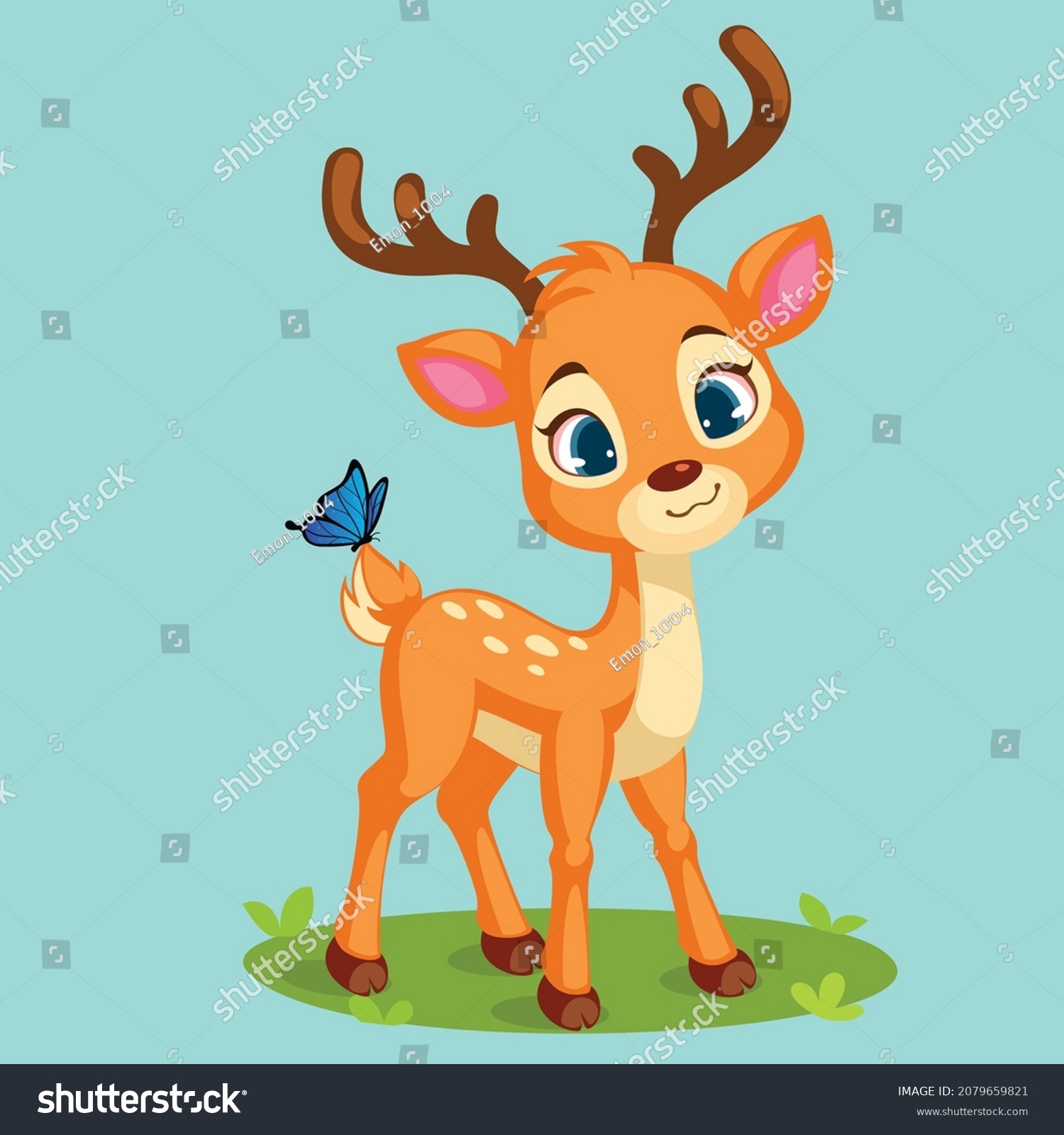 Mouse Deer Standing Background Stock Vector (Royalty Free) 2079659821 ...
