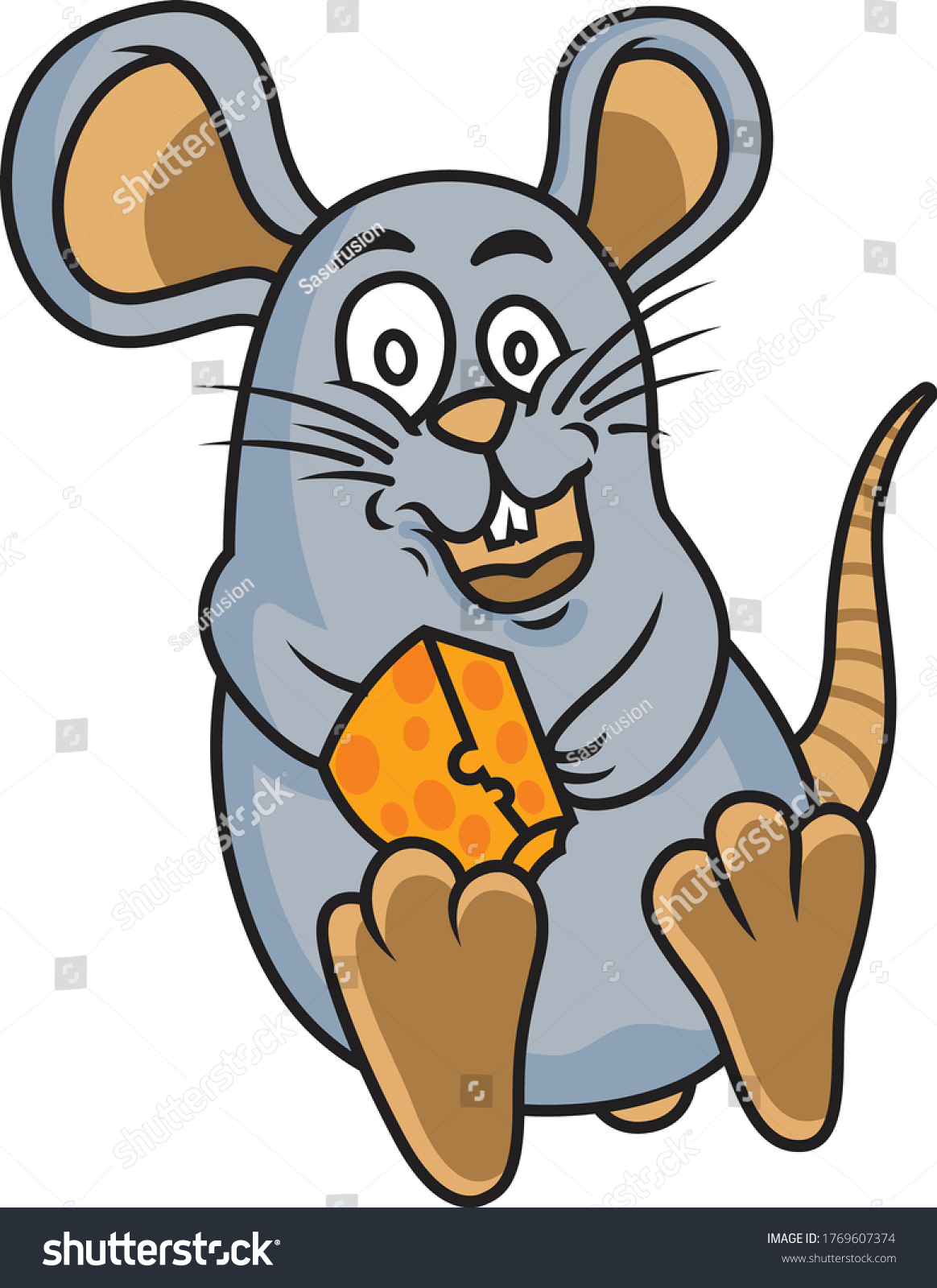 Mouse Eat Cheese Vector Illustration Stock Vector (Royalty Free ...