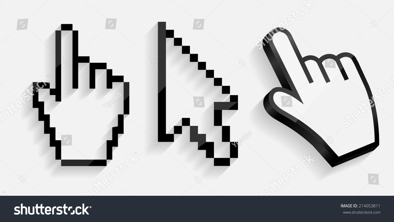 Mouse Hand Arrow Cursor Set Vector: เวกเตอร์สต็อก (ปลอดค่าลิขสิทธิ์ ...