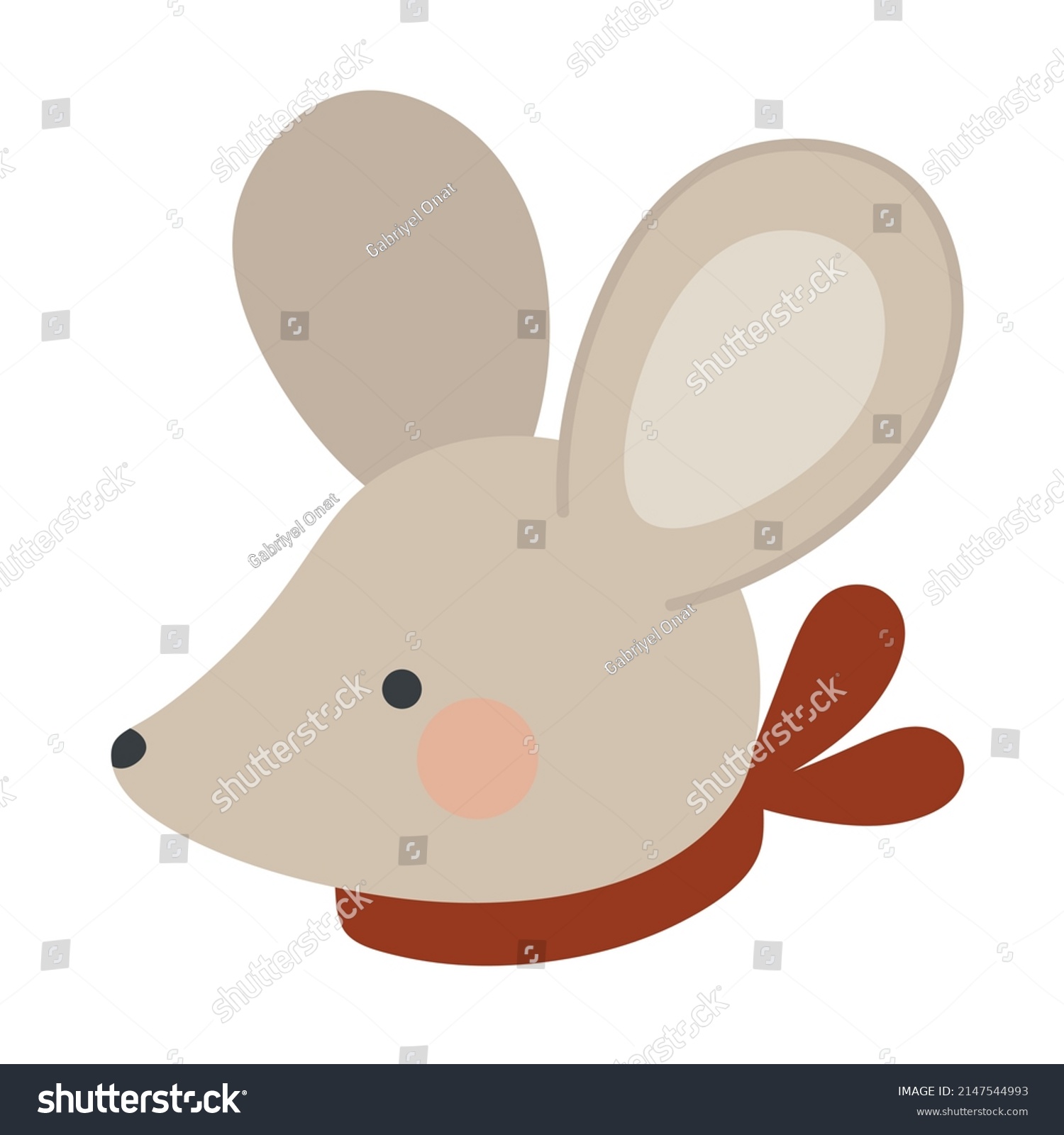 Mouse Head Vector Icon Scarf Stock Vector (Royalty Free) 2147544993 ...