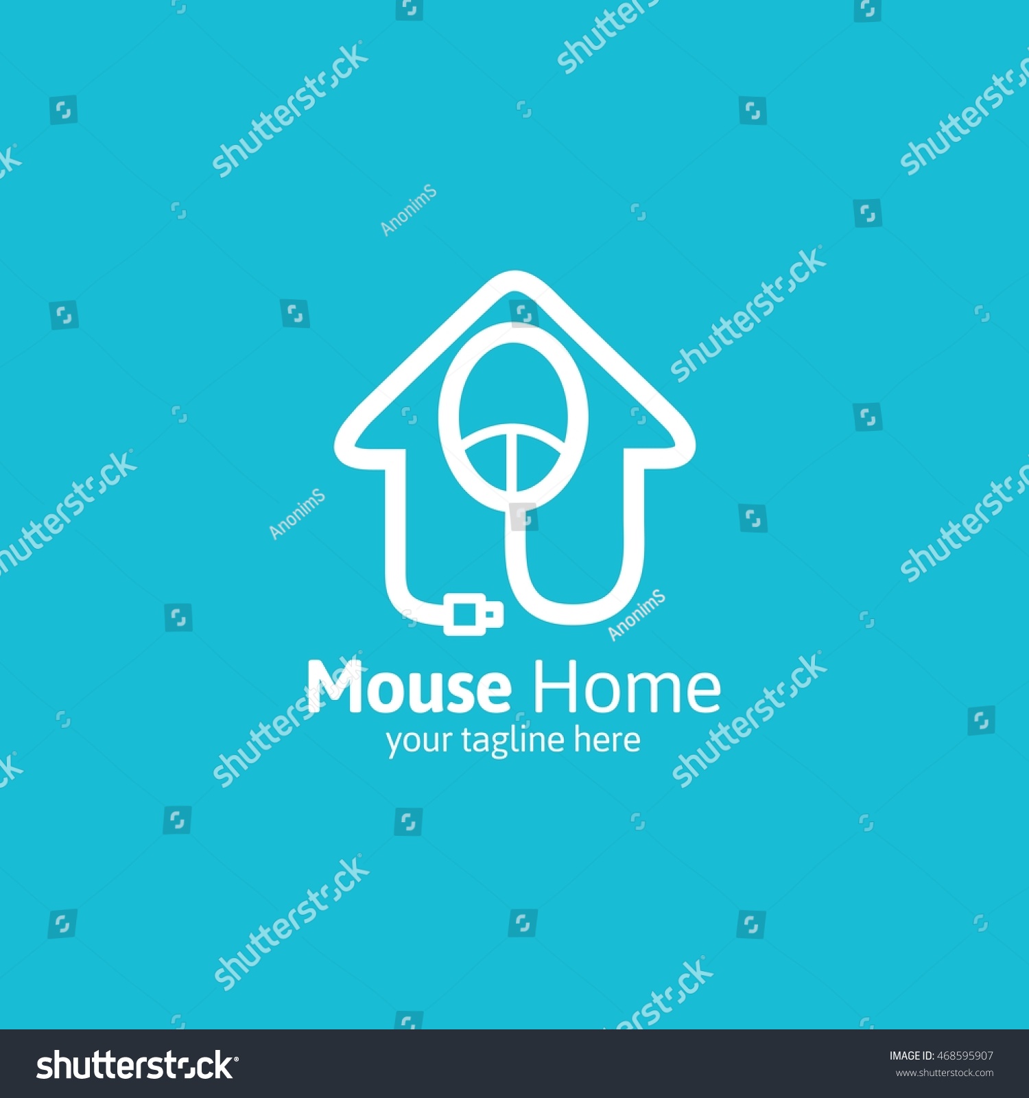 Mouse Home Logo Design Template Vector Stock Vector (Royalty Free ...