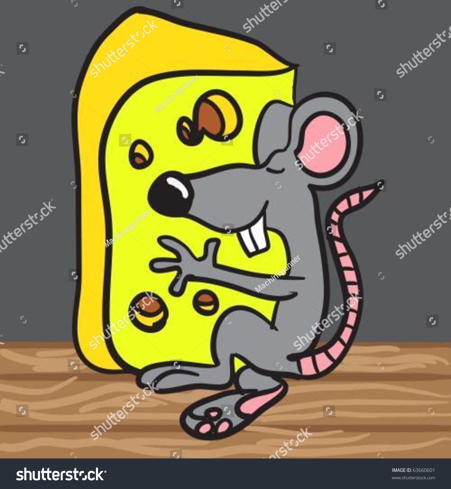 Mouse Hugs Cheese Stock Vector (Royalty Free) 63660601 | Shutterstock