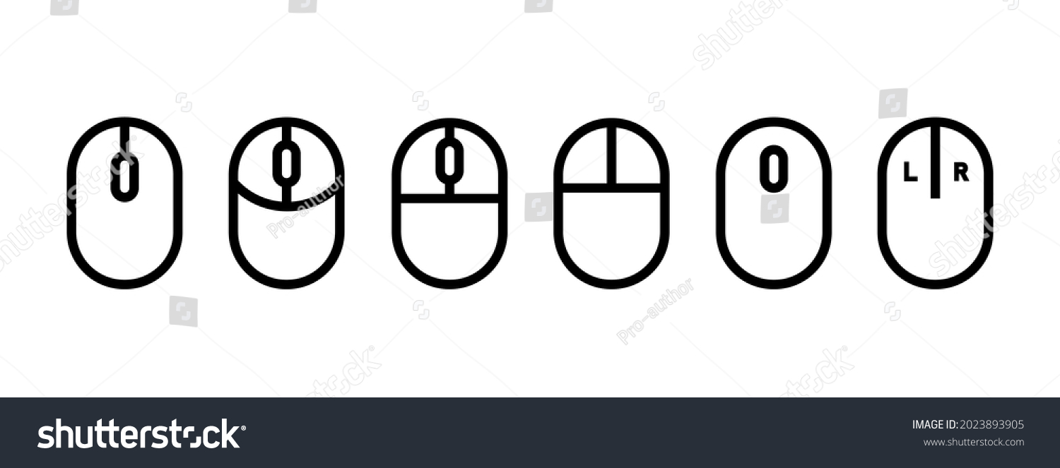 Mouse Icon Vector Set Computer Mouse Stock Vector (Royalty Free ...