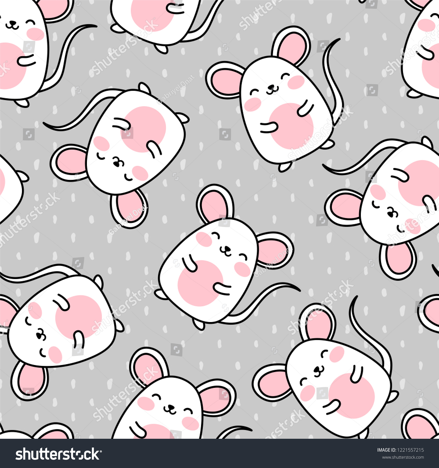 Mouse Pattern Cute Cartoon Mice Seamless: Vector có sẵn (miễn phí bản ...