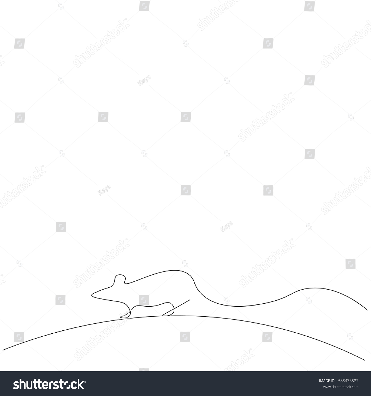 Mouse Rat One Line Drawing Vector Stock Vector (Royalty Free) 1588433587