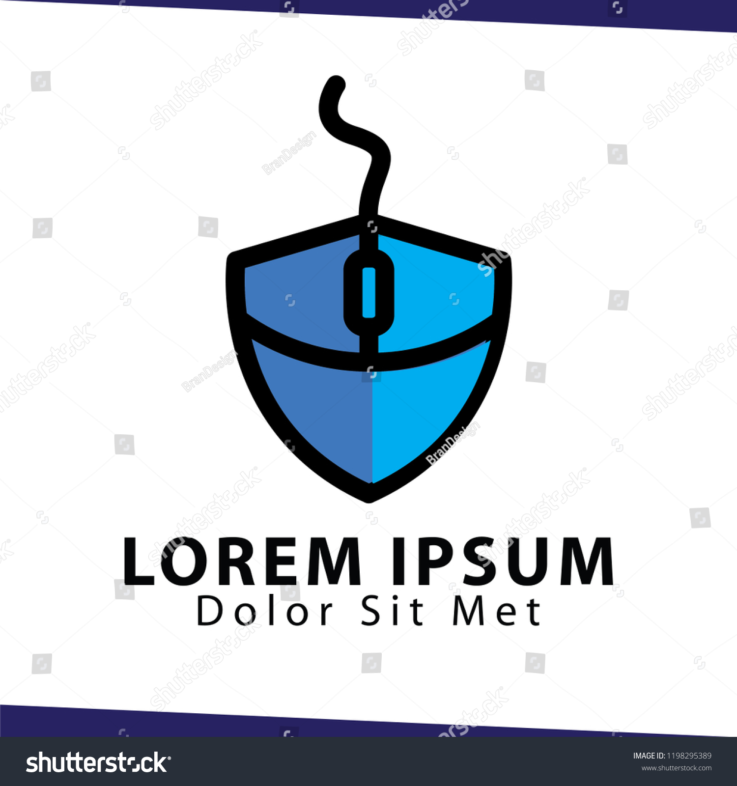 Mouse Shield Logo Icon Vector Template Stock Vector (Royalty Free ...
