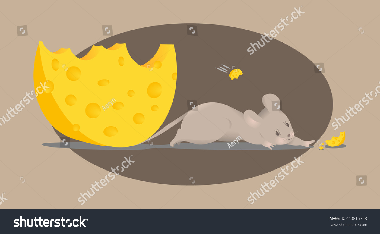 Mouse Trying Get Cheese Vector Illustration Stock Vector (Royalty Free ...