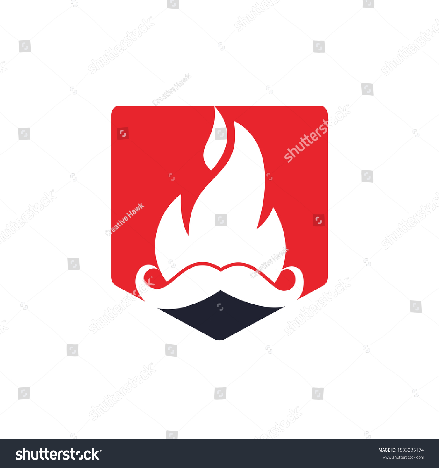 Moustache Fire Vector Logo Design Template Stock Vector (Royalty Free ...