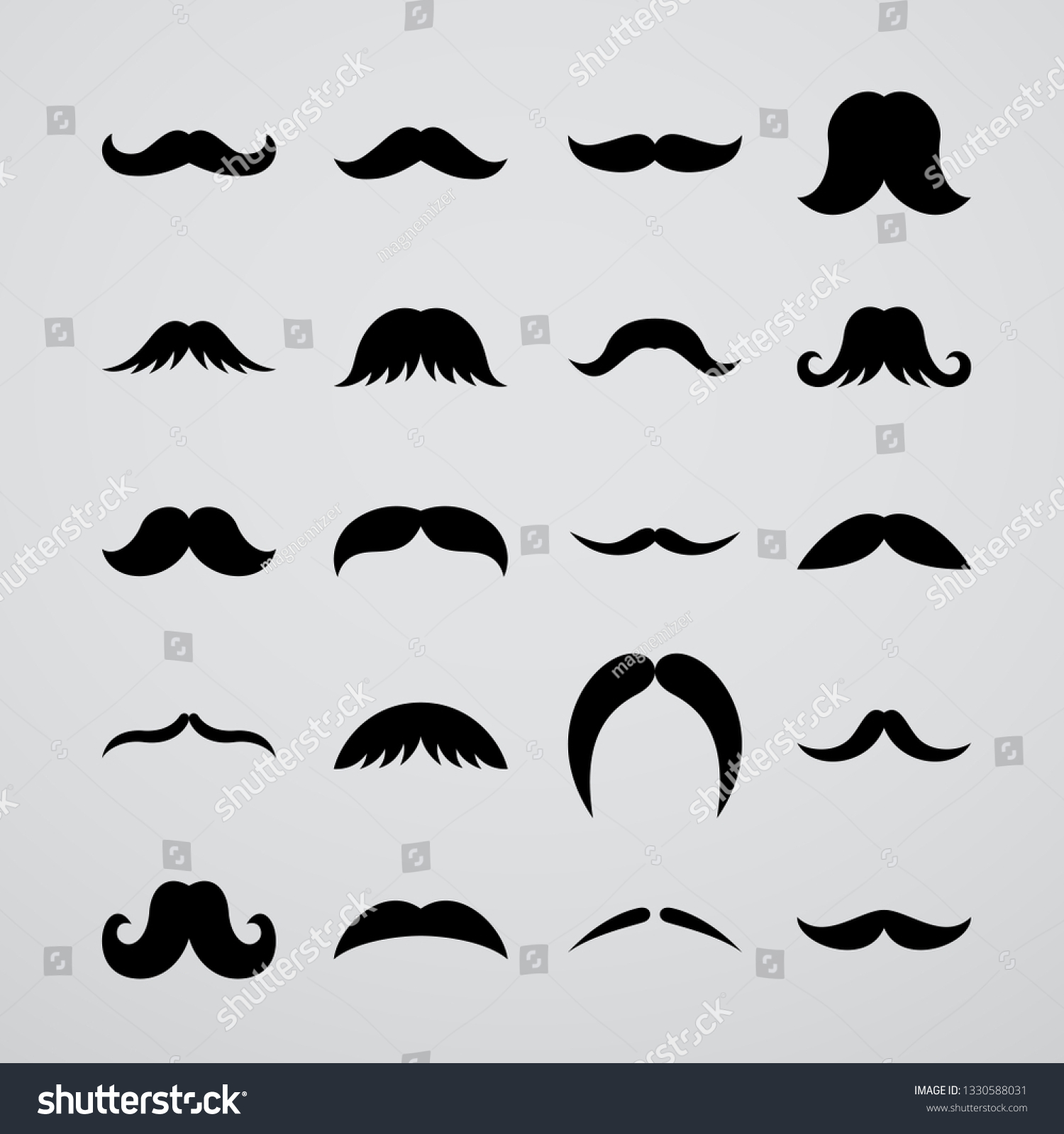Moustache Icon Set Stock Vector (Royalty Free) 1330588031 | Shutterstock