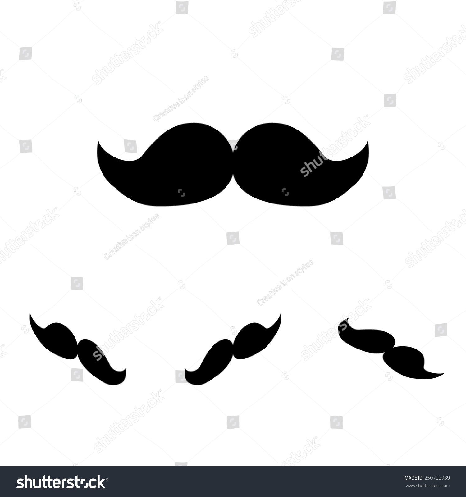 Moustache Icon Set Isometric Effect Stock Vector (Royalty Free) 250702939