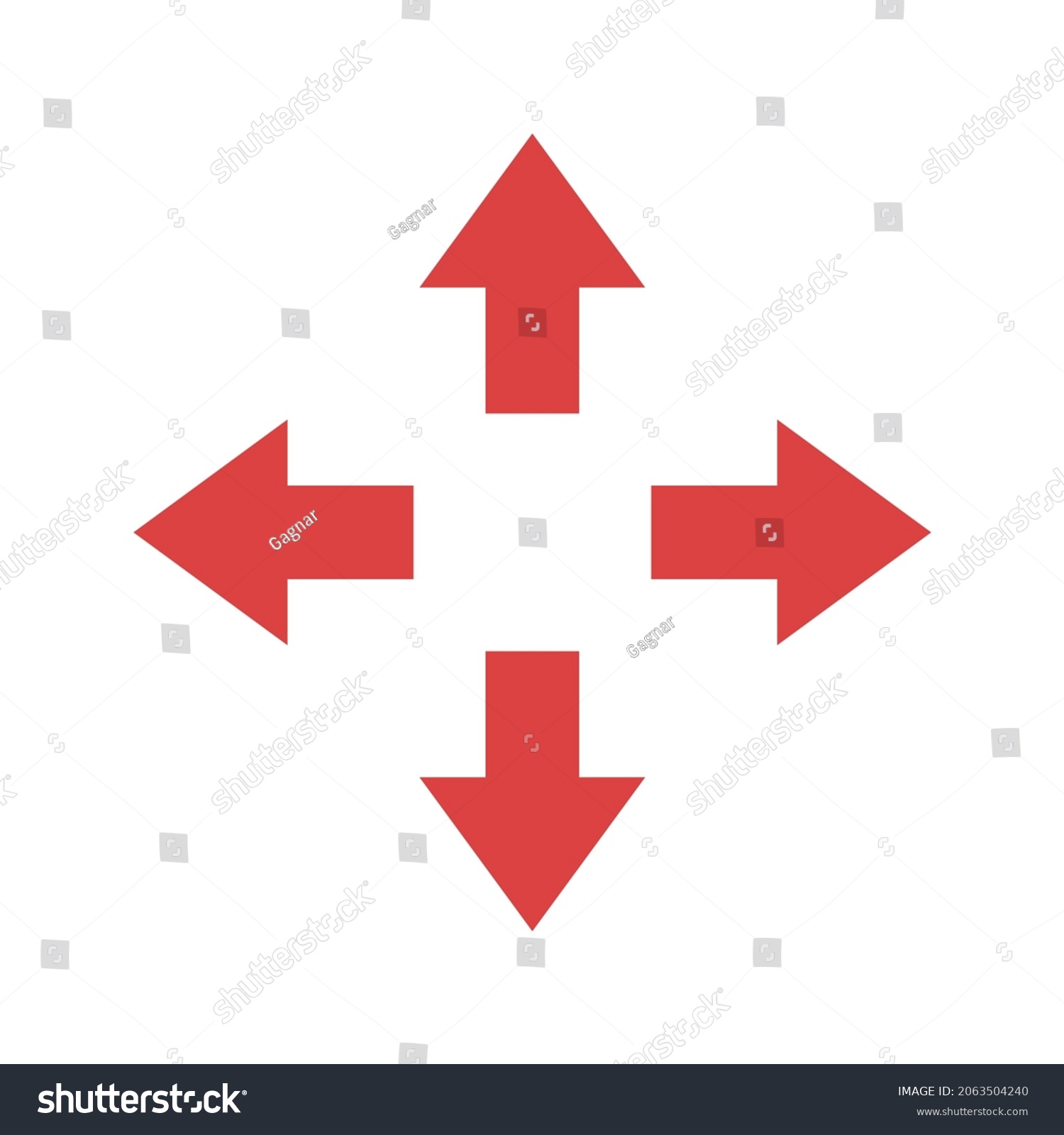 Move Arrows Vector Icon Red Symbol Stock Vector (Royalty Free) 2063504240