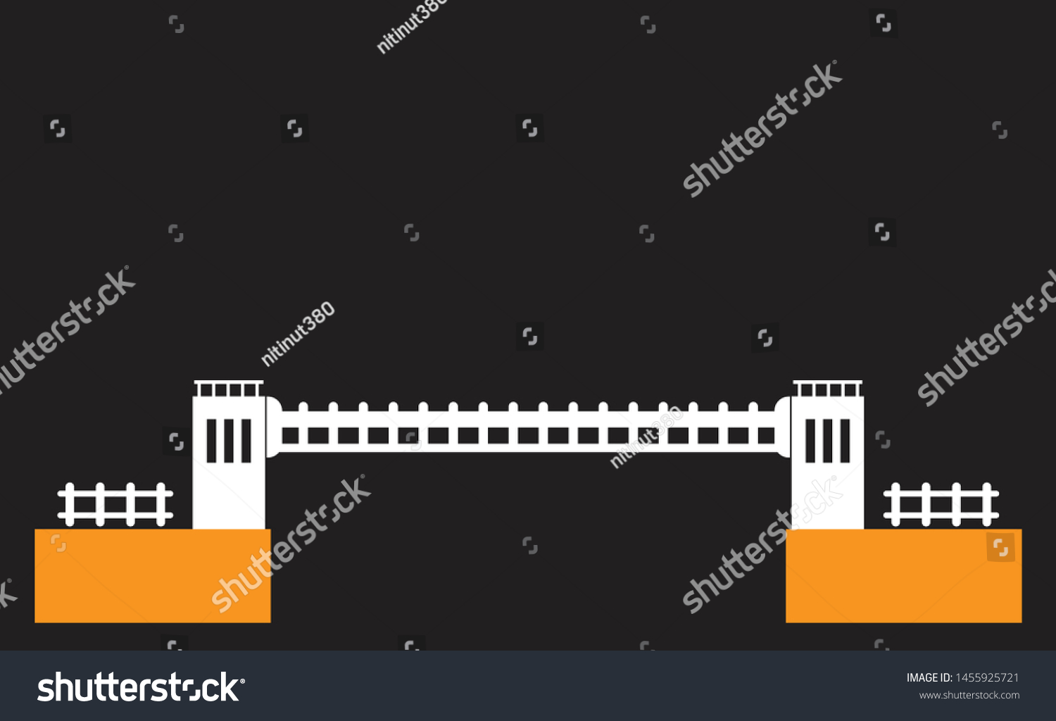 Moveable Movable Bridge Open Bridge Vector Stock Vector (Royalty Free ...