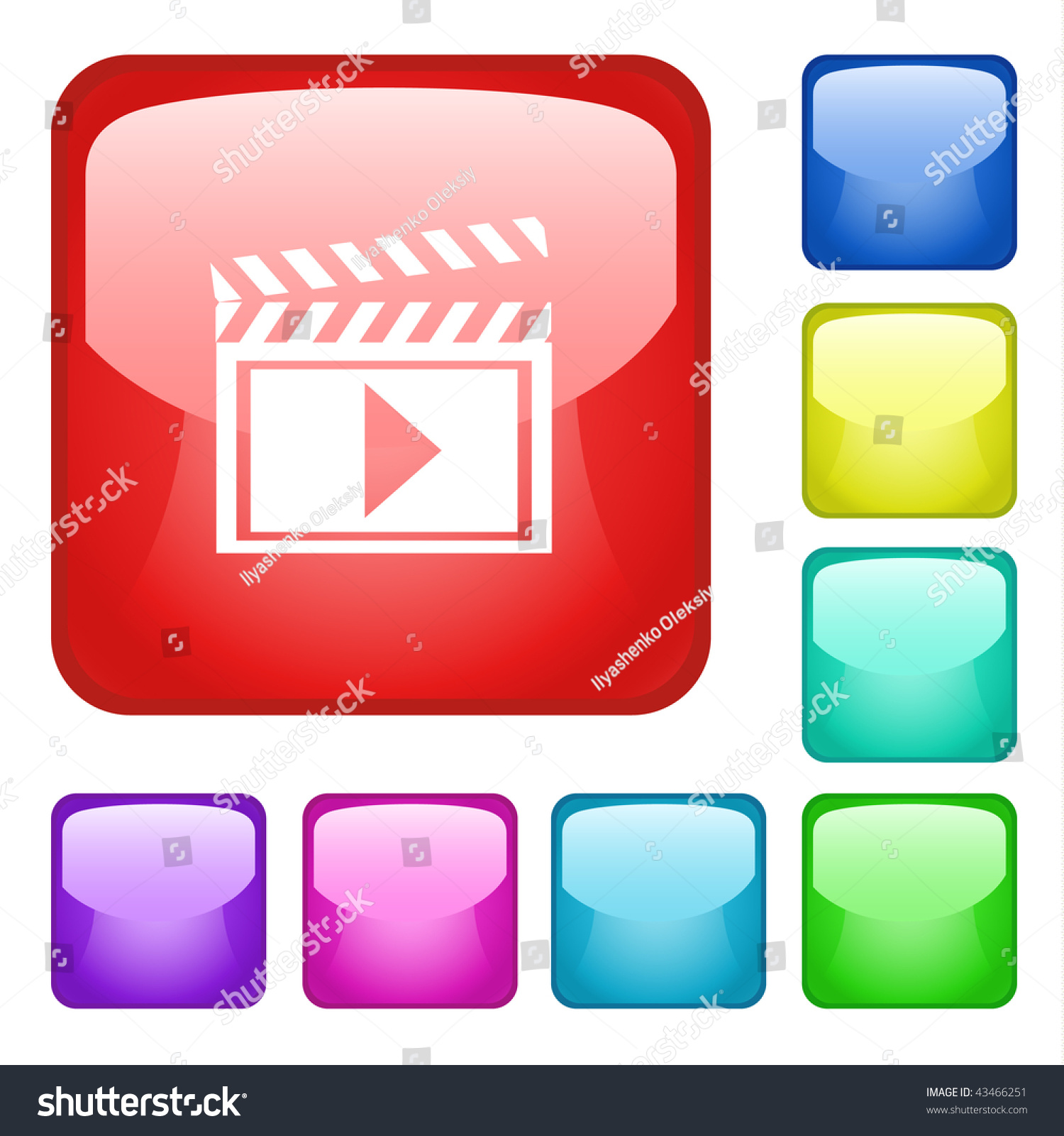 Movie Clapper Sign Button Vector Stock Vector (Royalty Free) 43466251 ...