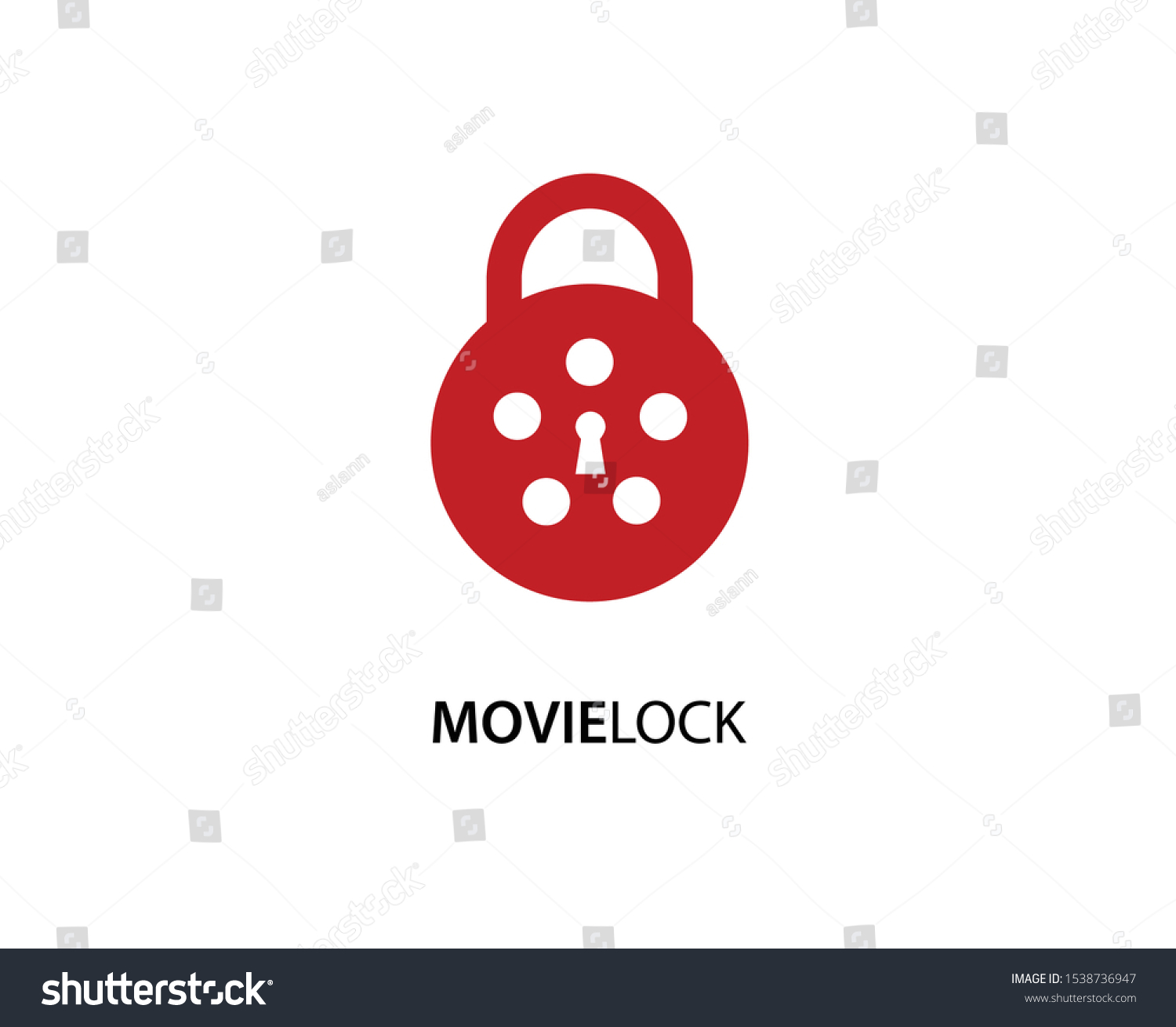 Movie Lock Creative Logo Template Design Stock Vector (Royalty Free ...