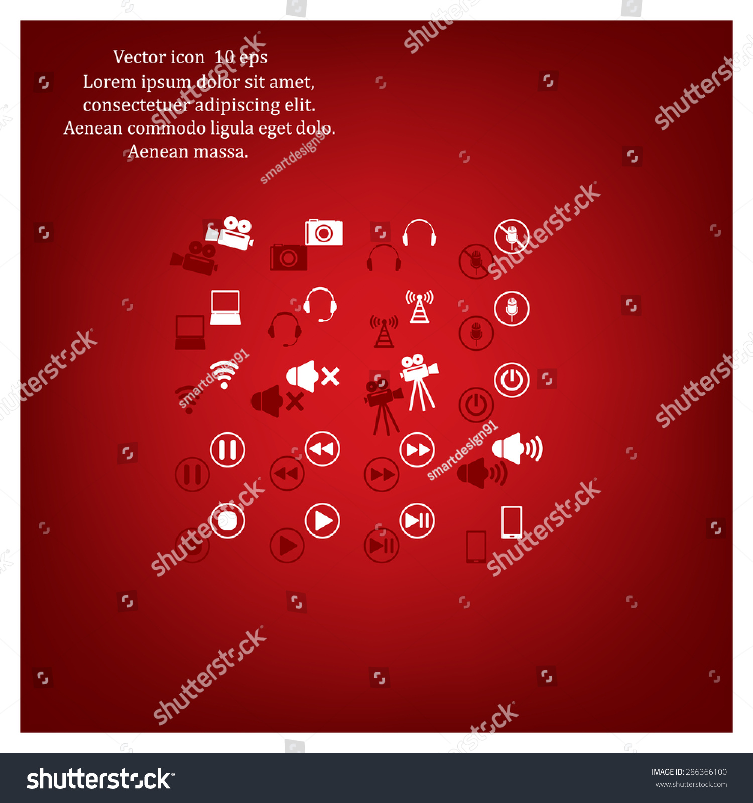 Movie Symbols Vector Set Stock Vector (Royalty Free) 286366100 ...