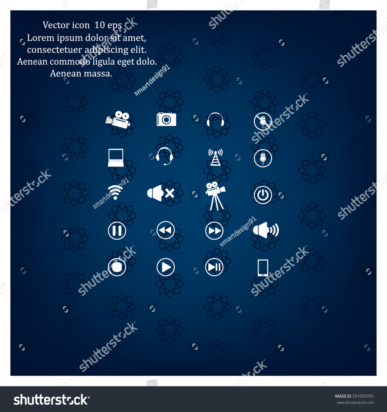 Movie Symbols Vector Set Stock Vector (Royalty Free) 291659705 ...