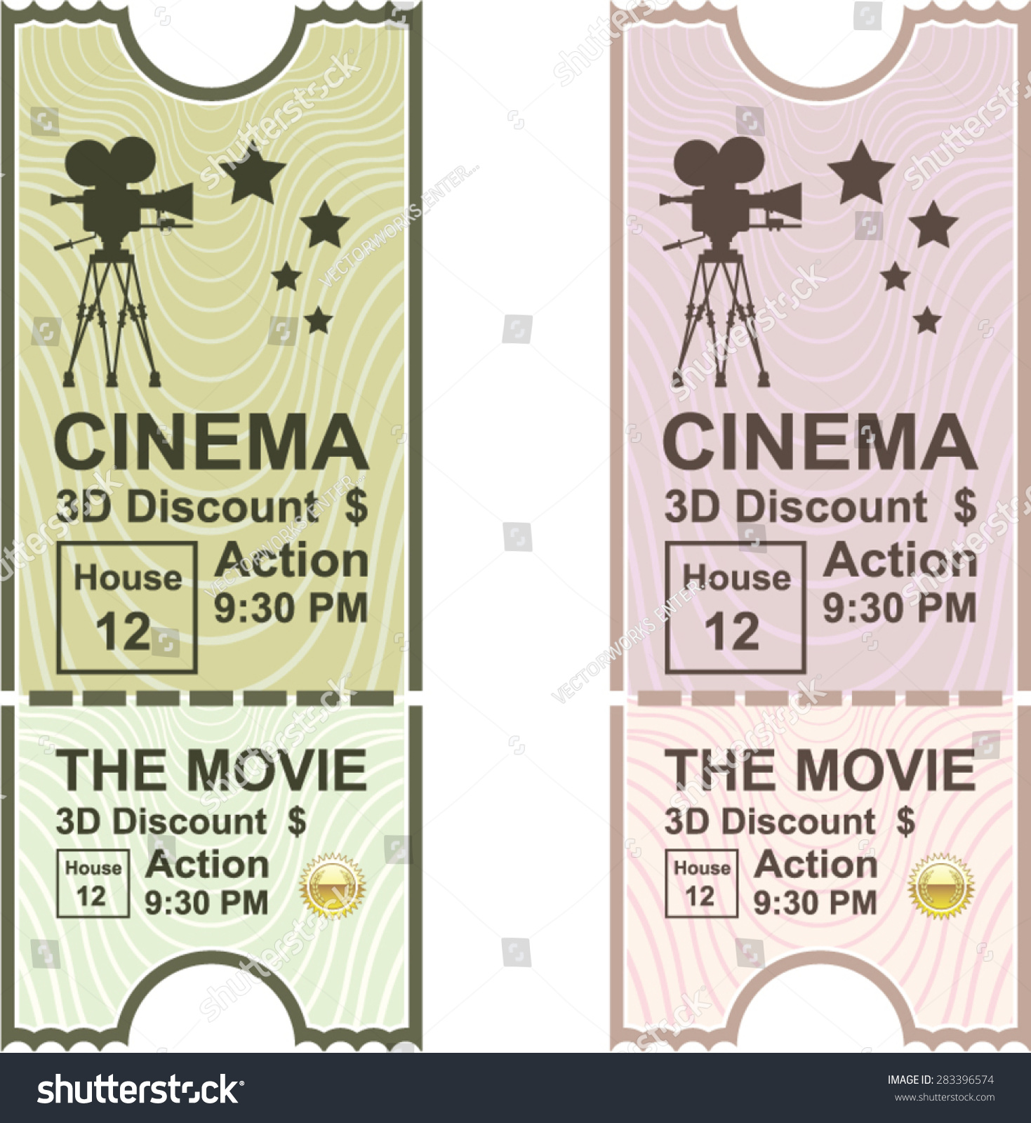 Movie Ticket Vector Stock Vector (Royalty Free) 283396574 | Shutterstock