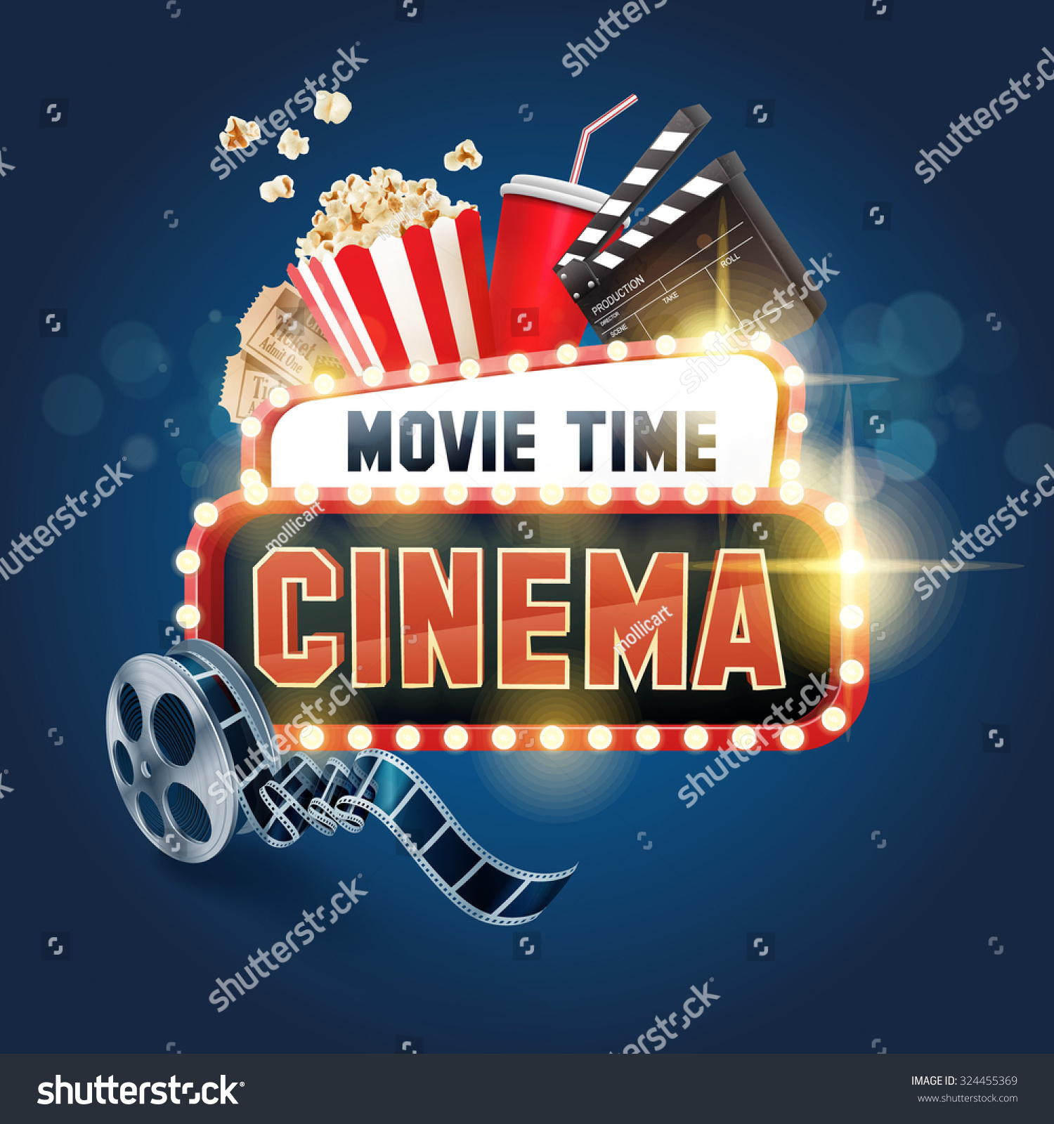 Movie Time Stock Vector (Royalty Free) 324455369 | Shutterstock