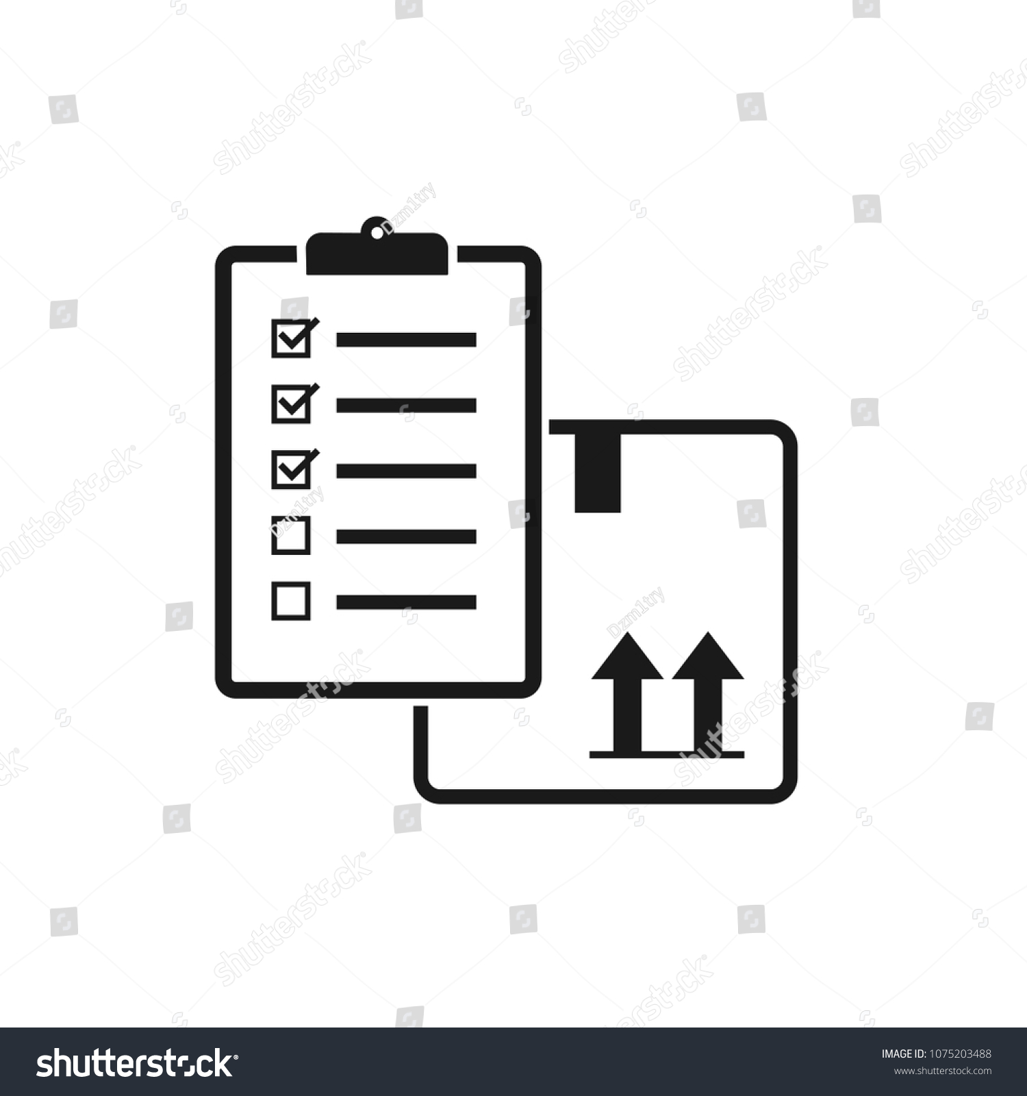 Moving Checklist Icon Vector Image Isolated Stock Vector (Royalty Free ...