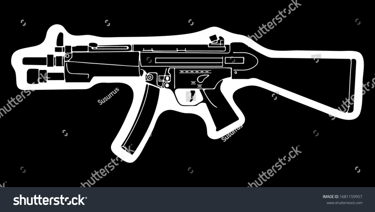 Mp5 German Submachine Gun Vector Illustration: Vector có sẵn (miễn phí ...