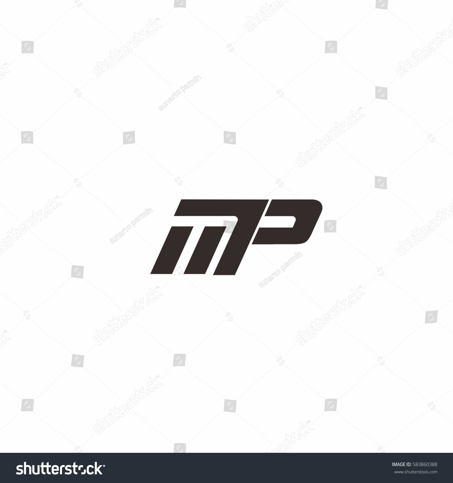 Mp Letter Logo Vector: vector de stock (libre de regalías) 583860388