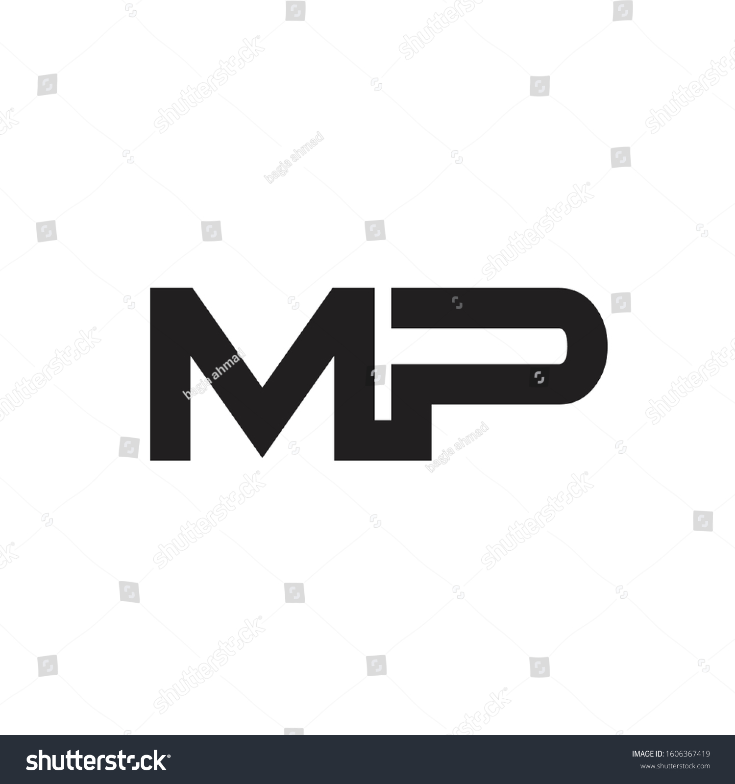 Mp Logo Design Simple Modern Template Stock Vector (Royalty Free ...