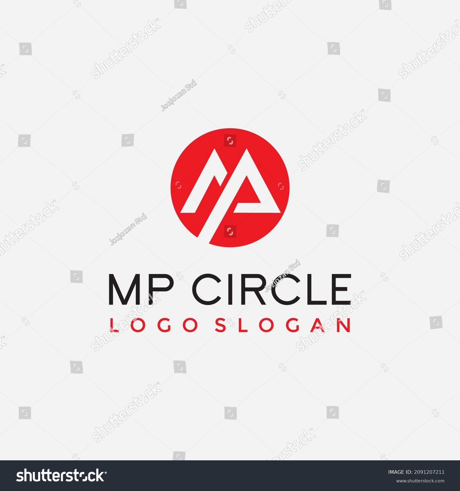 Mp Ma Initials Circle Red Logo Stock Vector (Royalty Free) 2091207211 ...