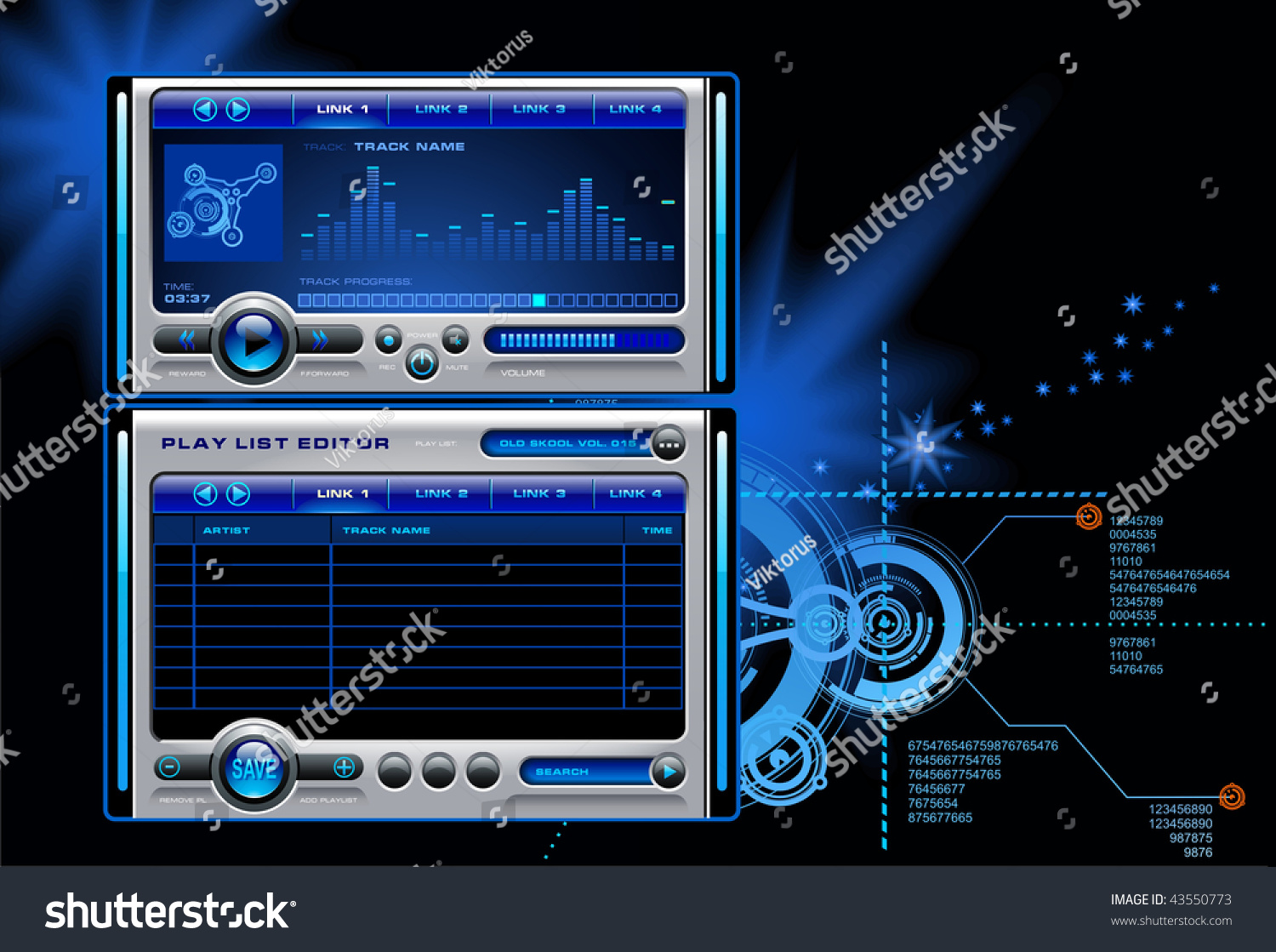 Mp3 Media Music Player Vector Stock Vector (Royalty Free) 43550773 ...