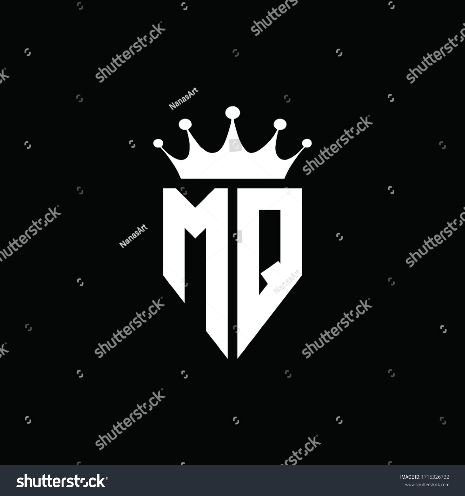 Mq Logo Monogram Emblem Style Crown Stock Vector (Royalty Free ...