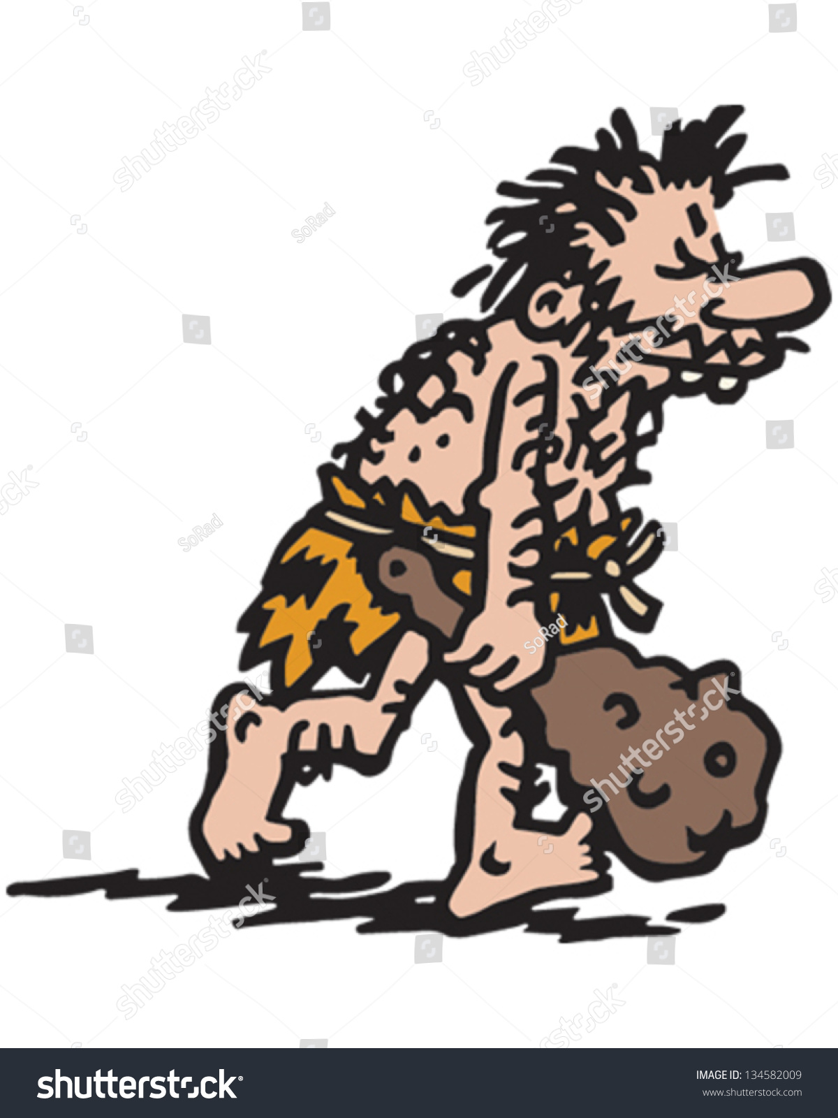 Mr Caveman Stock Vector (Royalty Free) 134582009 | Shutterstock