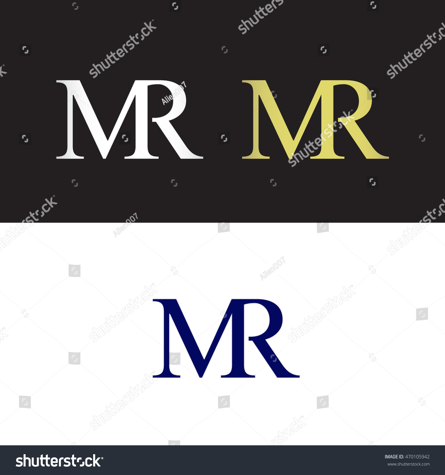 Mr Initials Logo Design Simple Elegant Stock Vector (Royalty Free ...