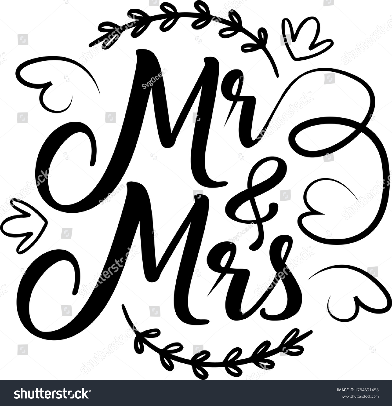 Mr Mrs Quote Wings Vector Stock Vector (Royalty Free) 1784691458