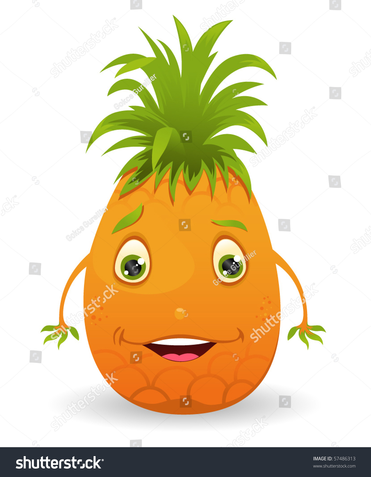 Mr Pineapple Cartoon Character Stock Vector (Royalty Free) 57486313 ...