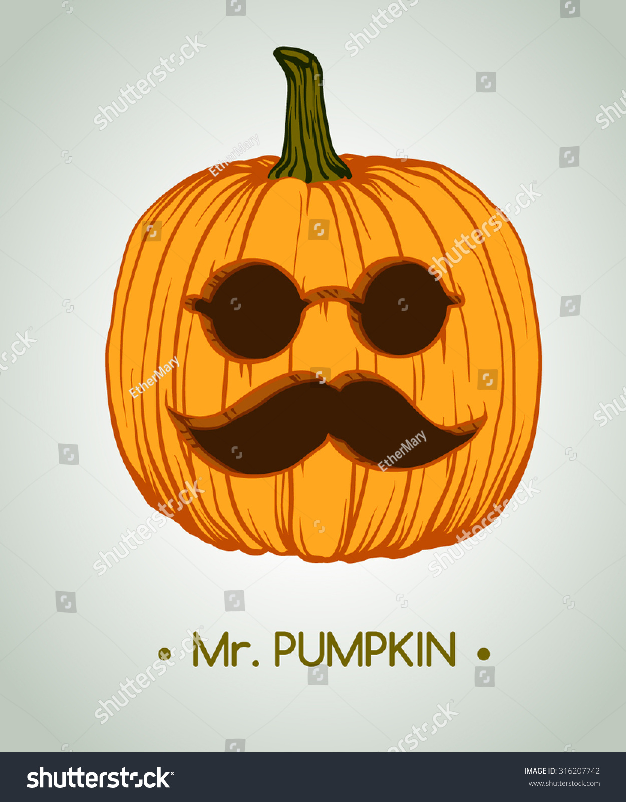 Mr Pumpkin Vector Illustration Stock Vector (Royalty Free) 316207742 ...