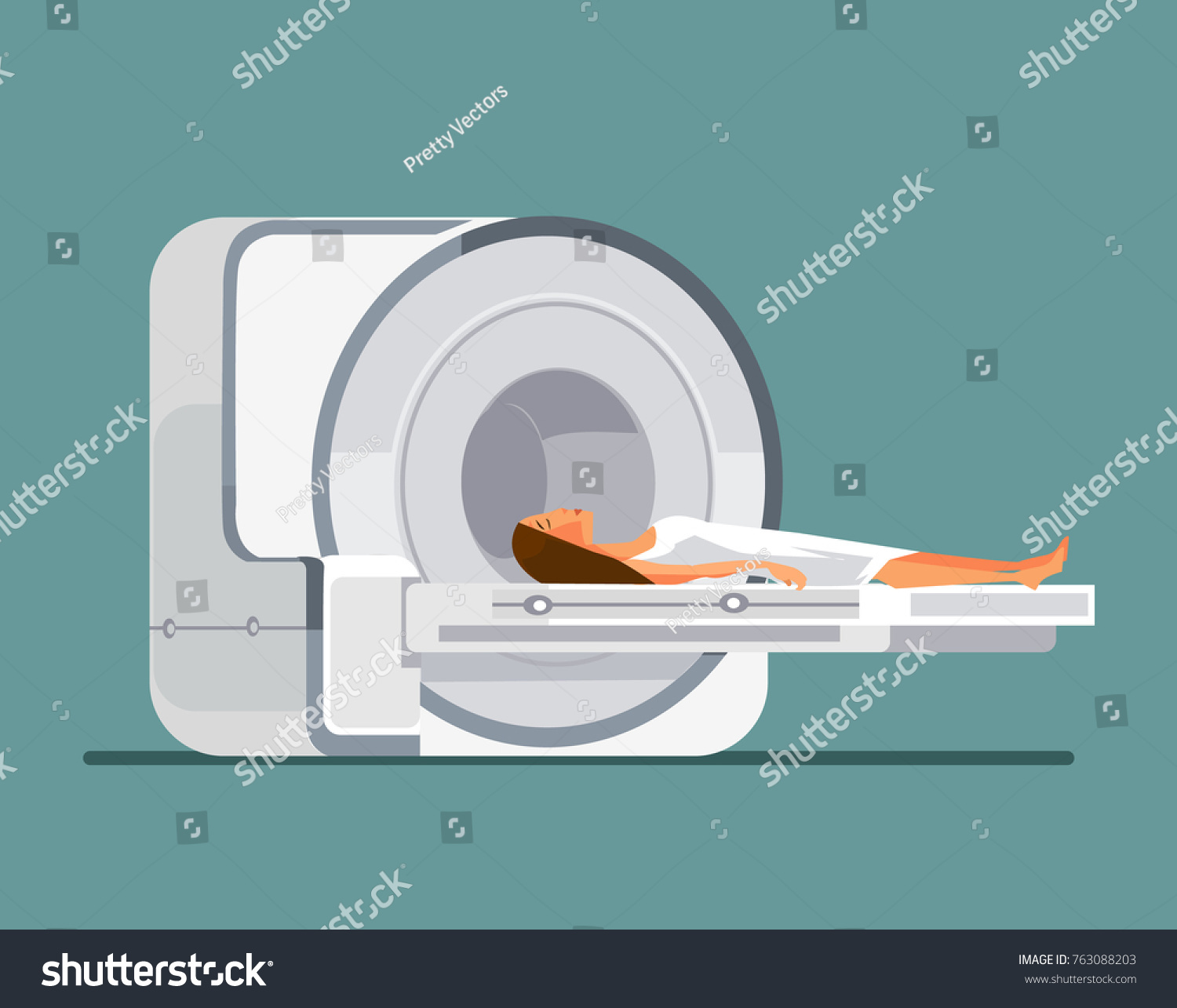 Mri Machine Patient Vector Flat Illustration Stock Vector (Royalty Free ...