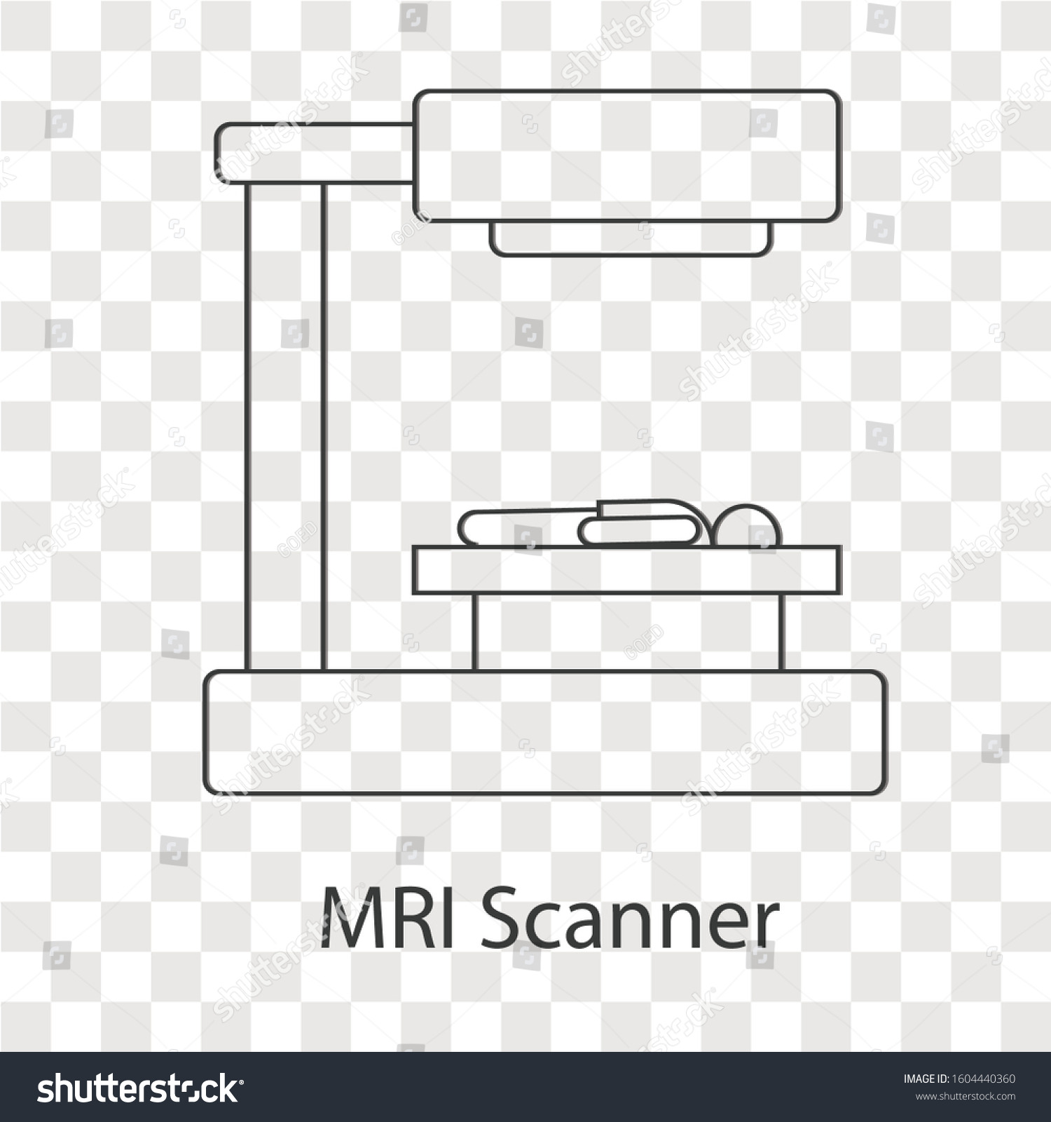 Mri Scanner Line On Transparency Background Stock Vector (Royalty Free ...
