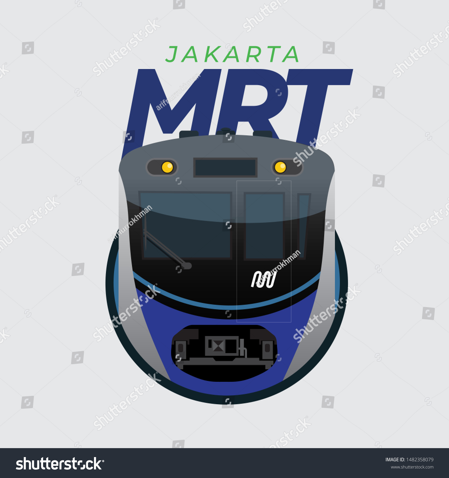 Mrt Jakarta Front View Vector Illustration: стоковая векторная графика ...
