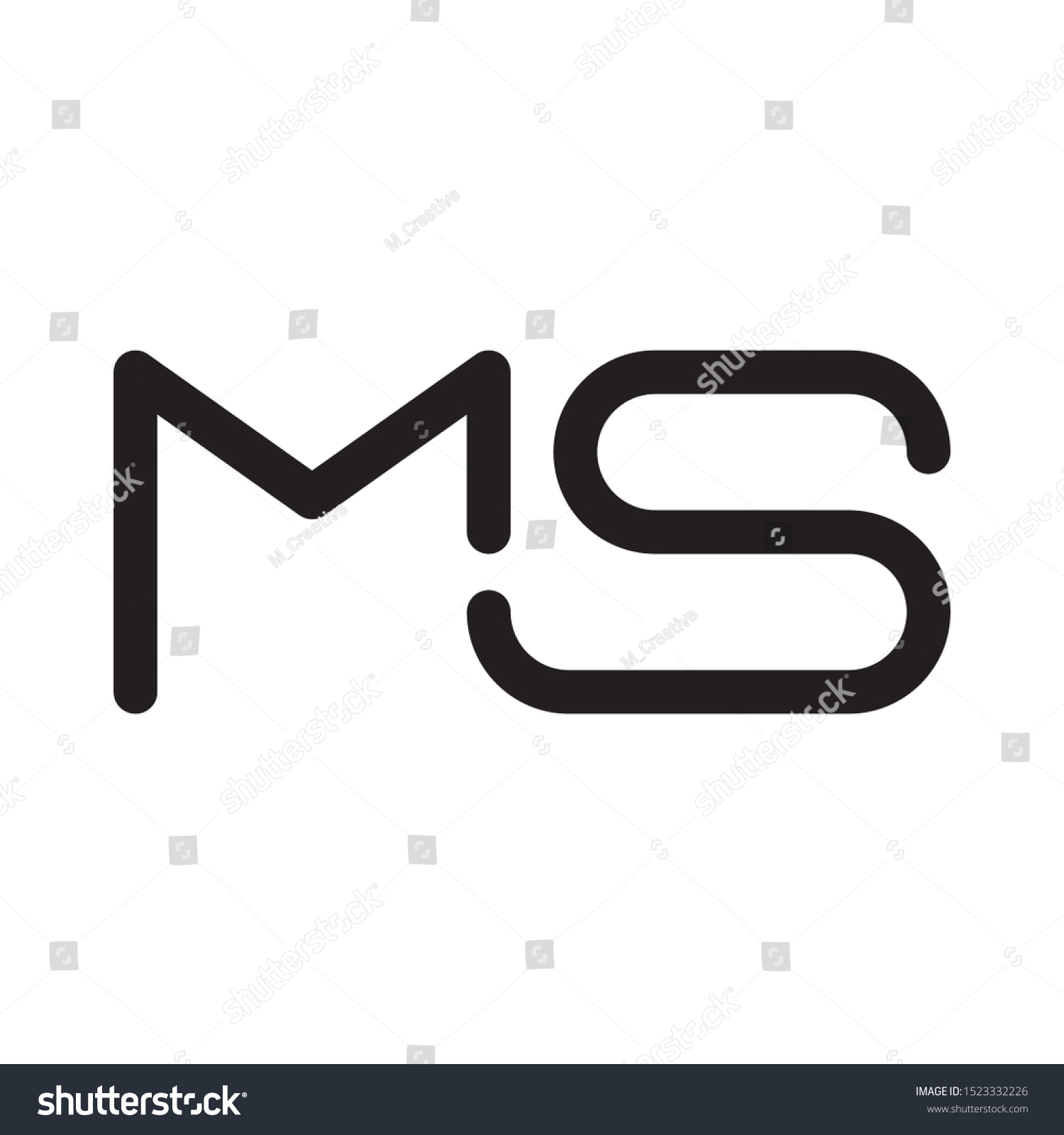 Ms Initial Letter Logo Template Vector Stock Vector (Royalty Free ...