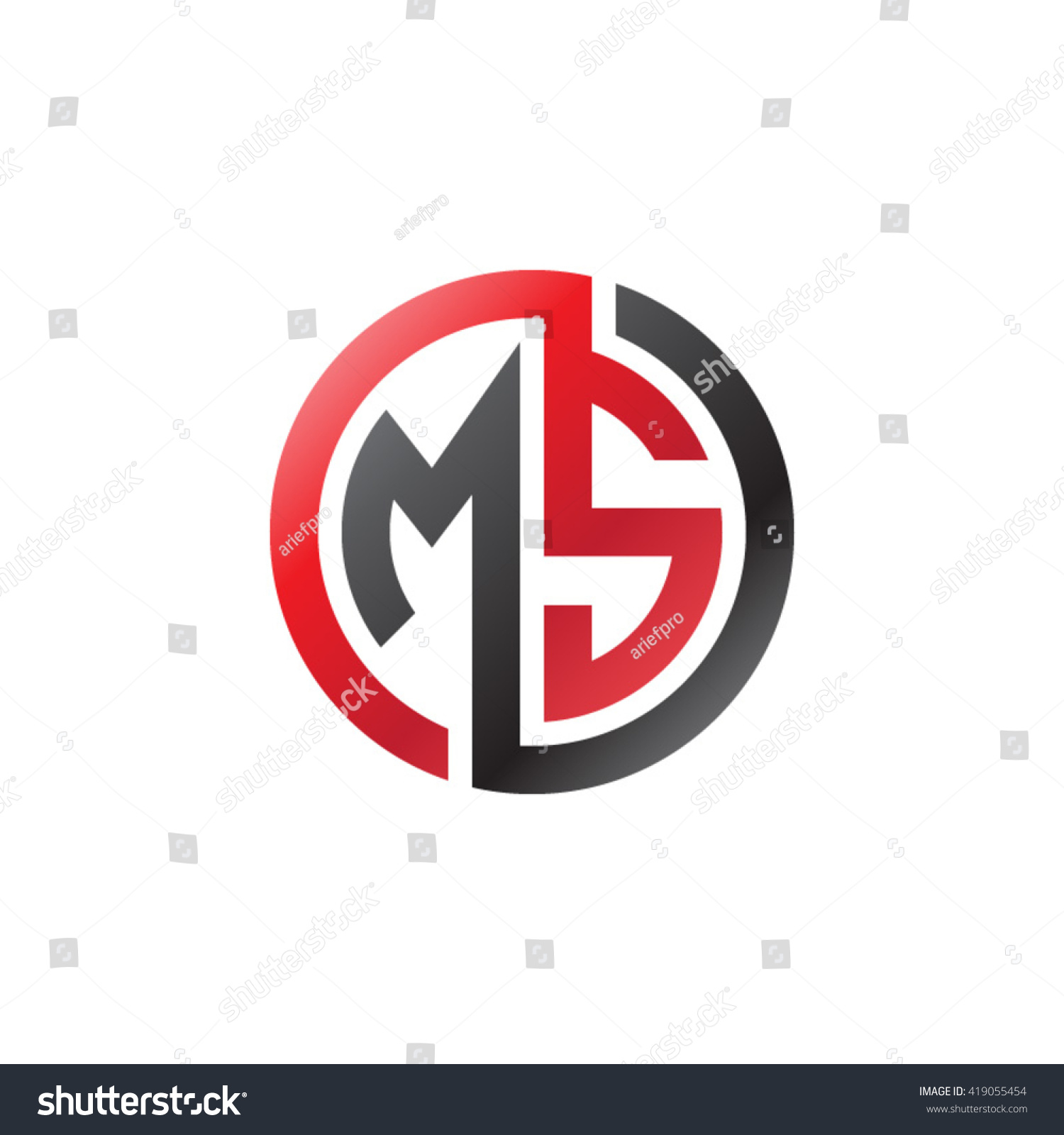 Letras iniciales MS en bucle el: vector de stock (libre de regalías ...